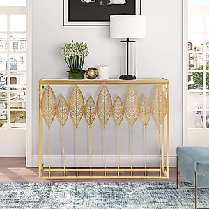 Joveco Console Table Set of 2- Gold Thin Sofa Table- Metal Slim Console Tables Behind The Sofa Couch- Modern Narrow Accent Sofa Tables for Entryway Living Room Hallway and Bedroom