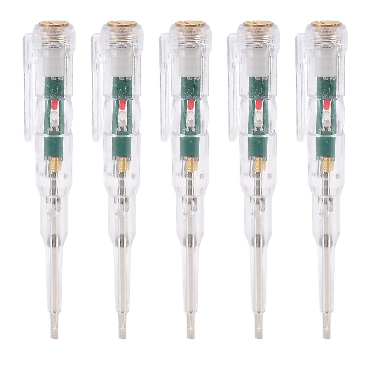 5Pcs Electrical Tester Pen Multi Functional Household Pocket Electricity Circuit Detector with LED Color Light 70-250V Used for Neutral Live Wire Judgment, Line on off Detection