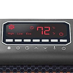 LifeSmart LifePro 1500 Watt High Power 3 Mode Programmable Space Heater with 6 Quartz Infrared Element, Remote, and Digital Display, Black