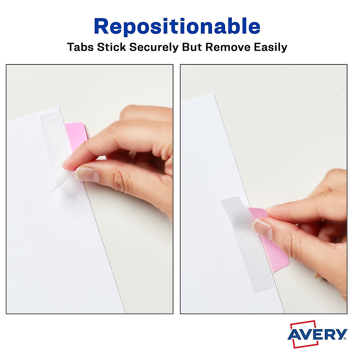 Avery Margin Ultra Tabs, 2.5" x 1", 2-Side Writable, Assorted Pastel Colors, 48 Repositionable Tabs (74867)