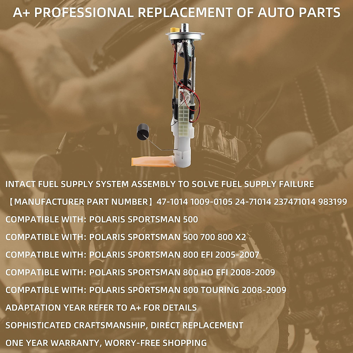 Dasbecan Electric Fuel Pump Assembly Compatible With Polaris Sportsman 500 700 800 X2 2007-2015 Replaces# 47-1014 1009-0105 24-71014 237471014 983199 2204308