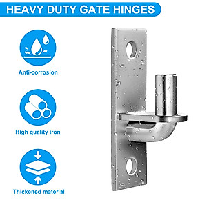 Wall Mount Gate Hinge, Gate Hinges Heavy Duty, 2 Pack Chain Link Fence Gate Hinges, Wall Mount Gate Hinges with 5/8 Hinge Pin (Screws Not Included)