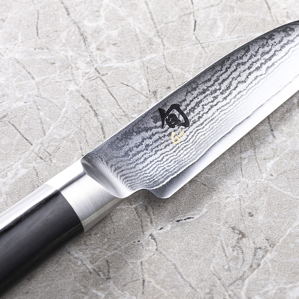 Shun Classic Straight Vegetable Knife, 3.5 inch VG-MAX Steel Blade, Handcrafted in Japan, DM0714