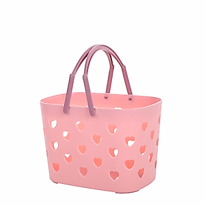 Portable Shower Caddy Tote Basket with Handles, Reusable Plastic Storage Organizer Bin for Bathroom Shower Basket for Bathroom, Kitchen, College Dorm,Gym