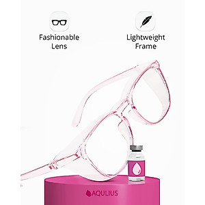 Aqulius 2 Pack Stylish Safety Glasses Goggles Anti Fog, Scratch Resistant, Safety Glasses for Women, Blue Light, Glasses for Nurses