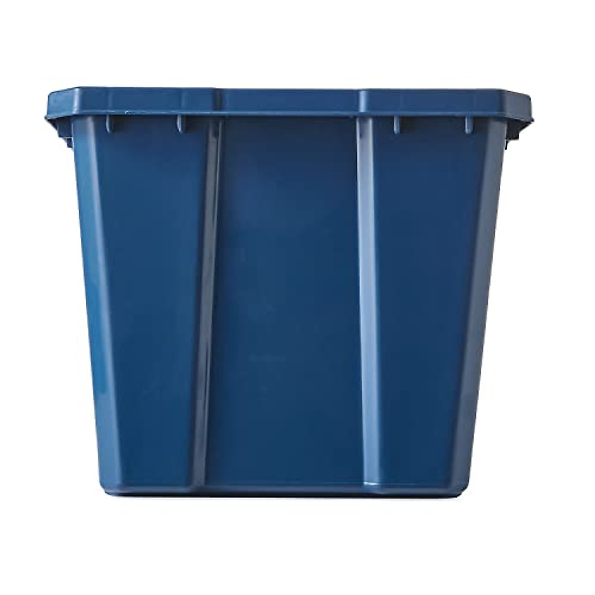 Gracious Living Medium Sized Plastic Curbside 17 Gallon Home or Office Recycling Bin Container with Built-in Carrying Handles, Blue