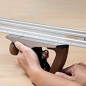 POWERTEC 71503 50" Anodized Aluminum Straight Edge | Metal Straight Edge Machined Flat to Within 0.003” Over Full 50” - Professional Finishing Tools