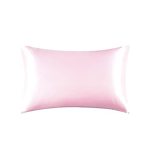 Alexandra's Secret Home Collection Satin Pillowcase for Hair and Skin, Pack of 2 - Feels Like Real Silk Pillow Cover - Satin Pillow Cases Set of 2 with Zipper Closure (Pink, Standard)