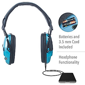 Howard Leight by Honeywell Impact Sport Sound Amplification Electronic Shooting Earmuff, Teal