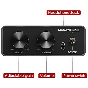 MANAYO Phono Preamp, Professional Mini Preamp for Turntable/Vinyl Record Player. Stereo Phonograph preamplifier Designed with RCA Input/Output, Headphone Jack, Adjustable Volume and gain