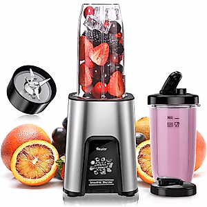 VEWIOR Smoothie Bullet Blender for Shakes and Smoothies 850W, 12 Pieces Personal Blenders for Kitchen with 6 Fins Blender Blade, Smoothie Blender with 2*23 oz To-Go Cups