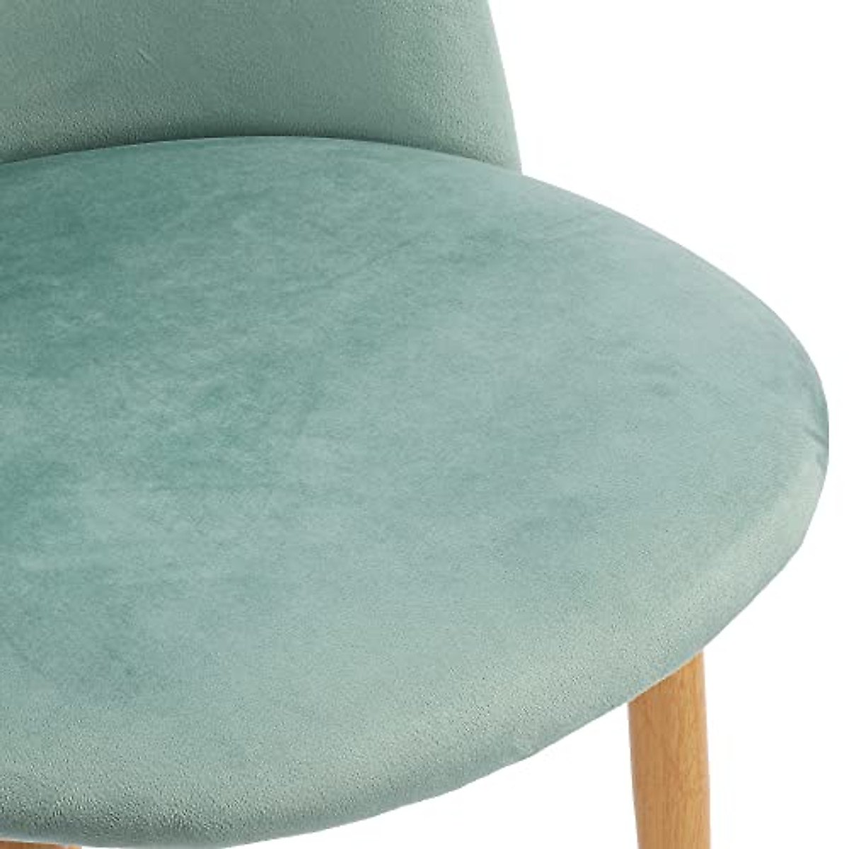 LSSBOUGHT Modern Velvet Dining Chairs Dining Room Chairs with Metal Legs,Set of 2 (Green)