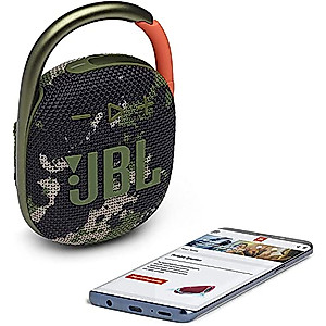 JBL Clip 4 Portable Bluetooth Speaker - Waterproof and Dustproof IP67, Mini Bluetooth Speaker for Travel, Outdoor and Home w/Microfiber Cleaning Cloth (Squad)