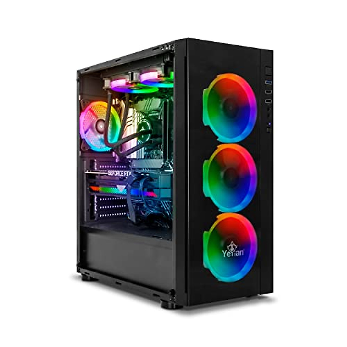 YEYIAN Katana X23 Gaming PC Computer, Intel 12th Gen Alder Lake i7-12700KF 12-Core 3.6GHz, GeForce RTX 3060 TI 8GB GDDR6, 1TB NVMe Gen 4 SSD, 32GB DDR5 4800MHz, 120mm AIO, Windows 11, WiFi 6, BT 5.2