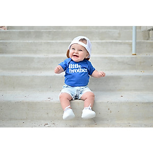 Olive Loves Apple Little Brother Bodysuit for Baby Boys Sibling Outfits Granite Heather Bodysuit Newborn