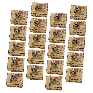 NOLITOY 20pcs Boxes Compass Candy Gift Bags Kraft Paper Small Gift