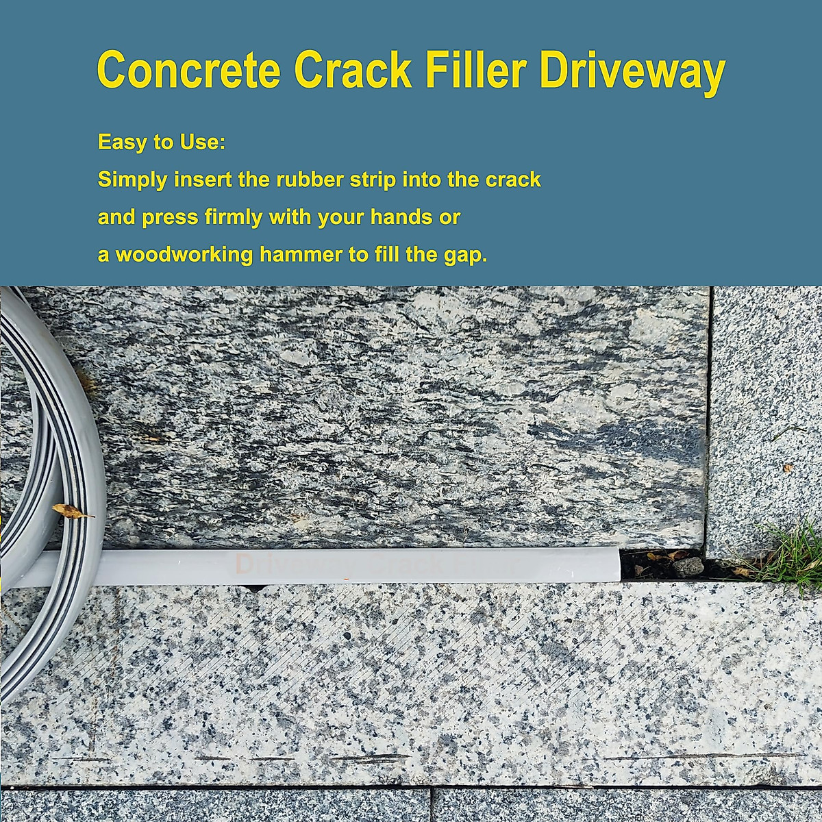 URUAST Flexible EPDM Rubber Strip (1'' Wide, 50 Ft Long) for Concrete Crack Repair Replacement - Weather Aging Resistance Upgrading Expansion Joint Filler