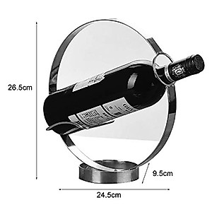 ZHIQ Single Bottle Countertop Wine Holder, Free Standing Metal Wine Rack, Wine Bottle Storage Holder, Display Shelf for Tabletop, Silver/Gold/Bronze