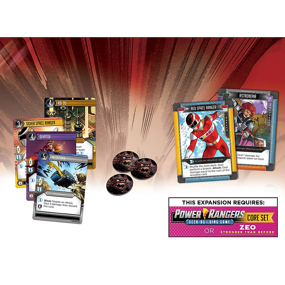 Power Rangers Deck-Building Game: Flying Higher Expansion - New Ways to Play and Win, New Playable Characters, Renegade Game Studios, Ages 14+, 1-4 Players, 30-70 Min Playing Time