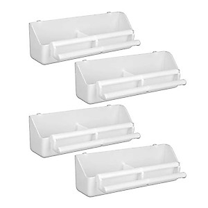 4pcs Cage Food Feeder for Bird,Double Plastic Feeding Cup,Hanging Seed Water Feeders Dispenser Standing Frame,Parrot Lovebird Dove Canary Budgerigar Sparrow