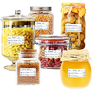 500 Removable Freezer Pantry Canning Labels Set Water Oil Resistant with Perforation Line for Food Containers Jars Kitchen Restaurant Storage Organization (Detailed Area Version, 2” X 1”) …