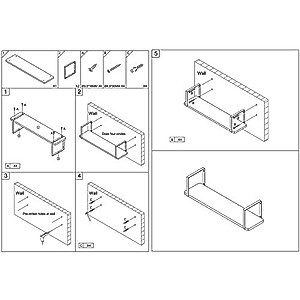 Coral Flower Floating Shelves Wall Mounted, 31", Rustic Wood Wall Storage Shelves for Home Decor Bedroom, Living Room, Bathroom, Kitchen, Office, Black and Brown