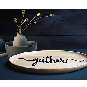 Aukolass 8 Pcs Thanksgiving Plate Cards, Thanksgiving Table Decorations Grateful Thankful Blessed Gather Place Card Plate Decors for Home Party (Black)