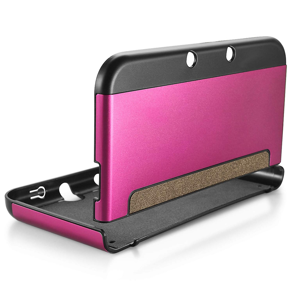 TNP New 3DS Case (Hot Pink) - Plastic + Aluminium Full Body Protective Snap-on Hard Shell Skin Case Cover for New Nintendo 3DS 2015 - [New Modified Hinge-less Design]