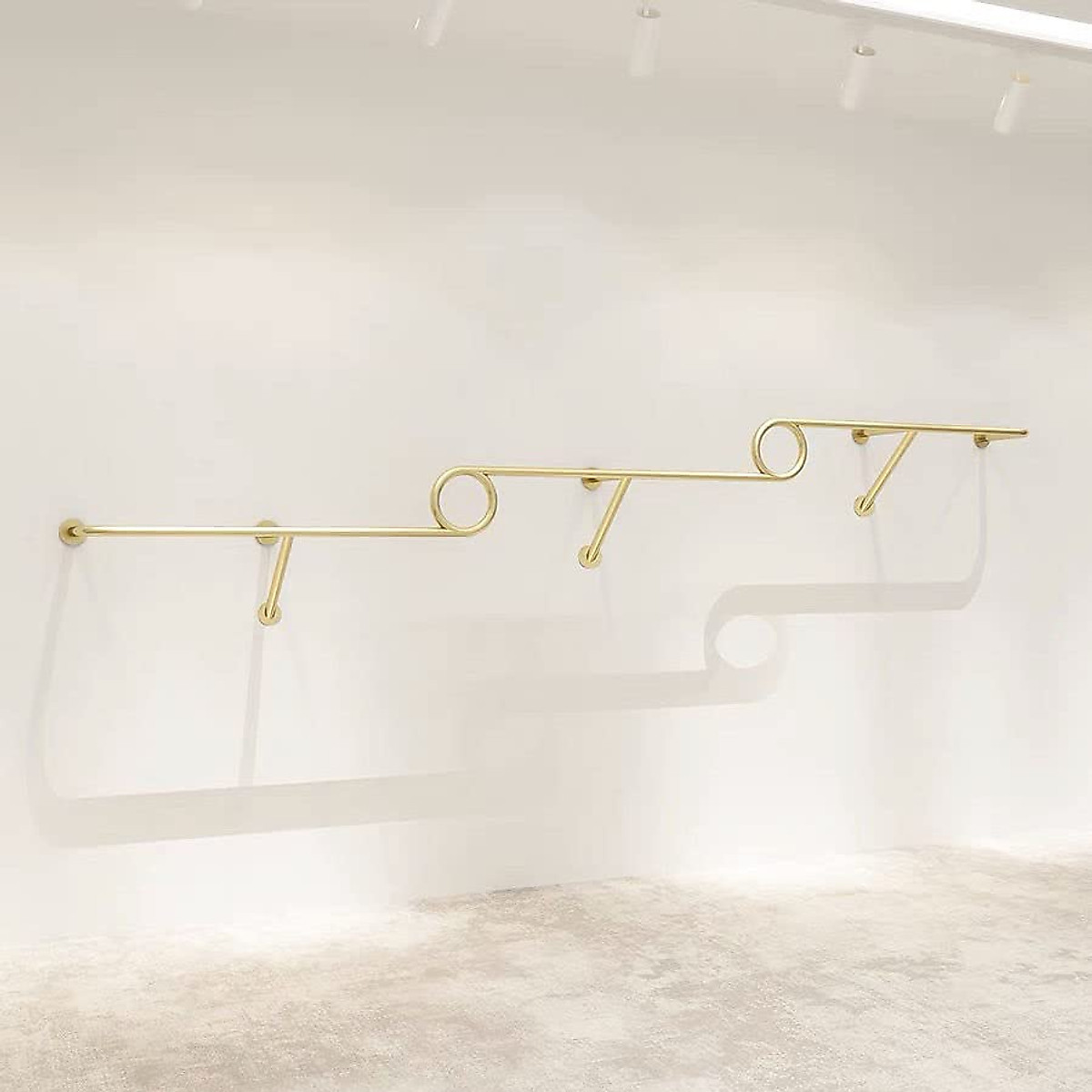 NABOOJ Gold Clothing Rack, Free-Standing Industrial Pipe Clothes Rack Display Rack, on Wall for Hanging Clothes Retail Display