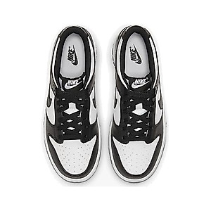 NIKE Boy's Dunk Low Basketball Shoe, White/Black/White, 6 Big Kid