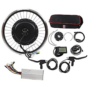 Vbestlife Front Wheel Electric Bicycle Conversion Motor Kit, 20 Inch 48V 1500W Electric Bike Front Drive Motor Wheel Kit with 35A Controller LC‑S866 Meter Shifter Assist Sensor