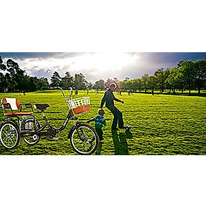 MENGYY Adult Tricycle Folding for Seniors Comfortable seat 3 Wheel Bicycle with Shopping Basket Double Chain 20 Inch Shock Absorber Front Fork Parents and Children Maximum Load 200kg (red) 27*27*17