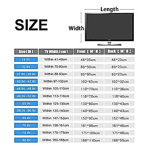 ZOLYA TV Cover TV Dust Cover 32-80 Inch Dustproof Sunscreen and Waterproof Television Display Protectors Universal LED/LCD Flat Curved Television Living Room Artistic Decoration