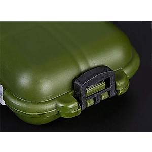 Toasis Small Fishing Tackle Box Hooks Swivels Sinkers Float Stops Storage Container (Olive-4pcs)