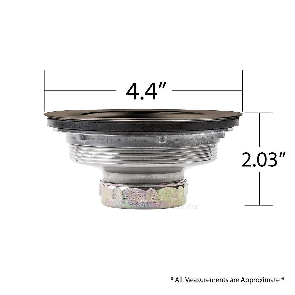 Decor Star KD-001-O 3 1/2" Drop-In Kitchen/Bar Sink Basket Strainer, Stainless Steel Oil Rubbed Bronze