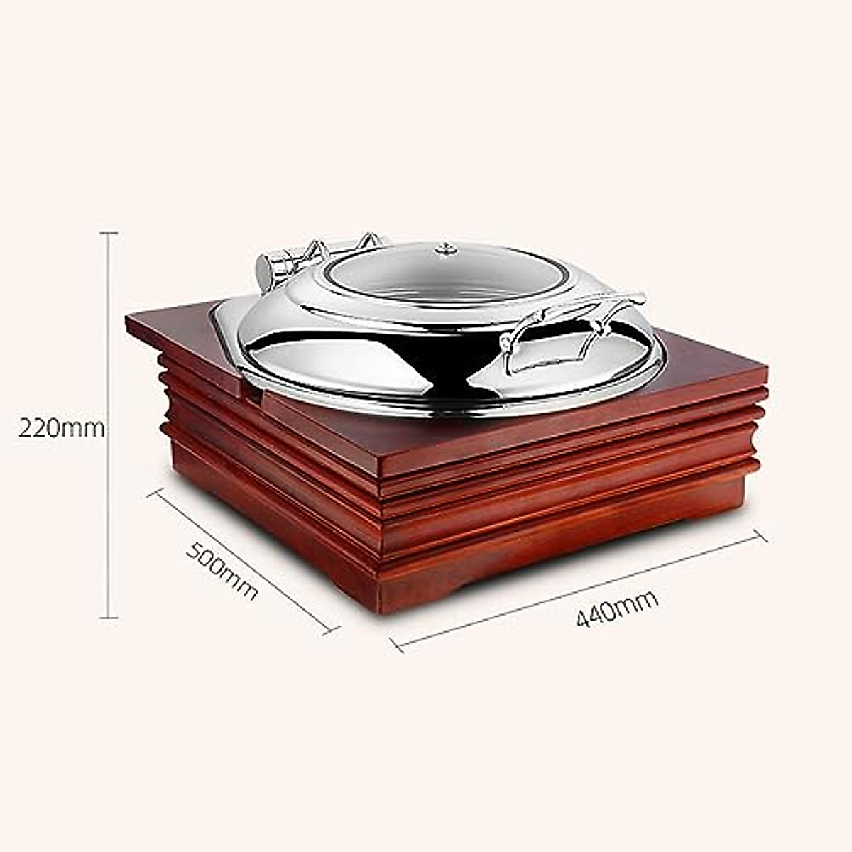 ASSYA Electric Buffet Server Chafing Dish Buffet Set Dishes Buffet Servers Round Food Warmer Food Grade Stainless Steel Material Safe to Use,Stainless Steel,B