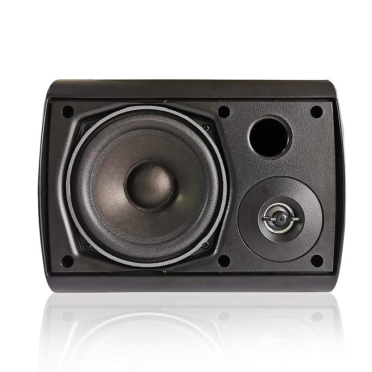 Herdio 5.25 Inch Indoor Outdoor Bluetooth Speakers Patio Waterproof Wired Wall Mount System 300 Watts (Black)