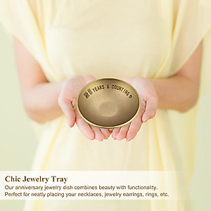 Urllinz 8 Year Anniversary Bronze Gifts - 8th Anniversary Jewelry Tray, Bronze Ring Holder Dish&Gift Box, 8 Year Anniversary Wedding Gifts for Him Men Wife Couple, 4"