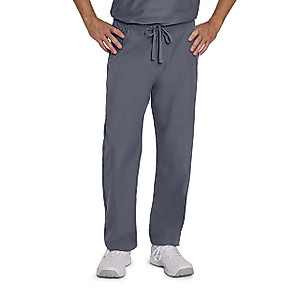 Landau Standard Essentials Unisex Relaxed Fit 1-Pocket Drawstring Scrub Pants 7602, Steel Grey, Medium