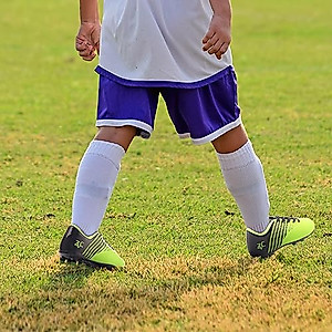 ZVC Kids Soccer Cleats Boys Girls Soccer Shoes Outdoor Firm Ground Youth Football Cleats (Little Kid/Big Kid) Green