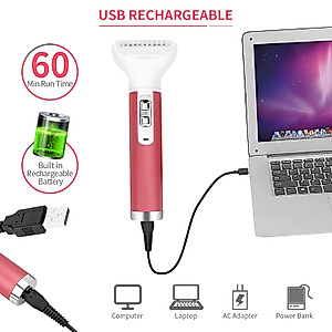 Sdmelld Hair Remover for Women,Painless 5 in 1 Electric Shaver USB Rechargeable,Eyebrow Nose Trimmer,Body Waterproof Bikini Facial Hair Removal for Women (Pink)