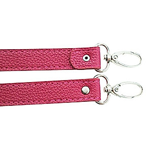 5Afashion One Pair 25" Soft Leather Wristlet Bag Handles,Replacement Tote Should handles,Purse Straps,Wallet Bag Handle Straps (hot pink)