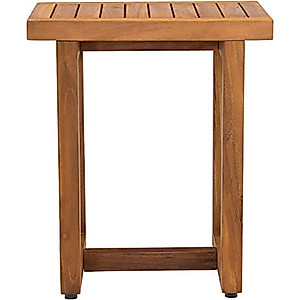 AquaTeak 18" Spa Teak Shower Bench with Elevated Height