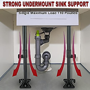 Undermount Sink Support Repair Brackets - YMOBBU Undermount Sink Repair Kit System Kitchen Sink Adjustable Brackets (13.7-23.6 inch)