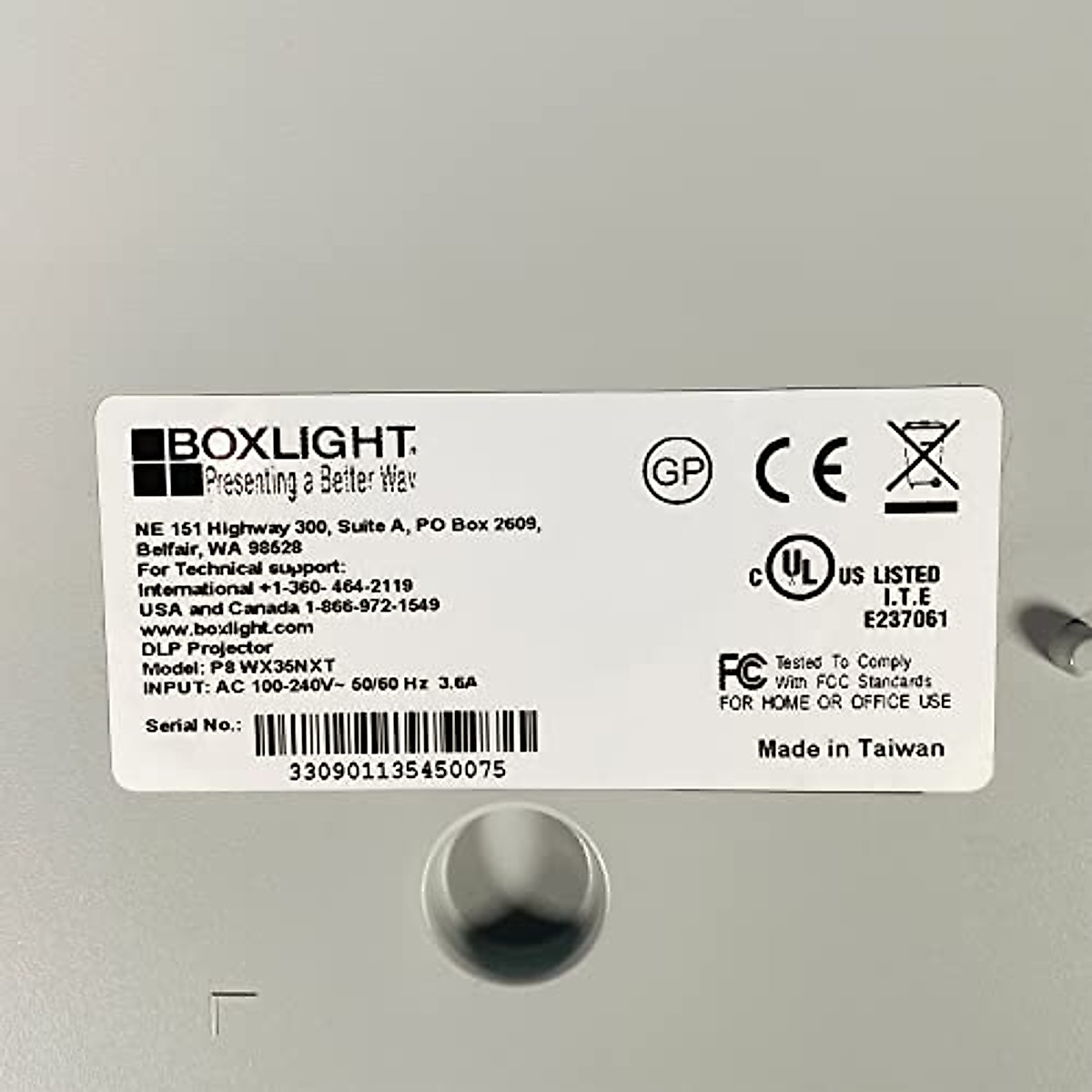 Boxlight P8 WX35NXT DLP Projector WXGA Ultra Short Throw HDMI 3500 ANSI