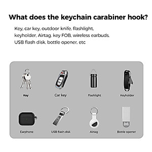 MONOCARBON Keychain Clip Carbon Fiber Surface, Small Carabiner Keychain Hooks, Auto Locking Key Clip, Durable and Cool for EDC. (Twill Carbon)