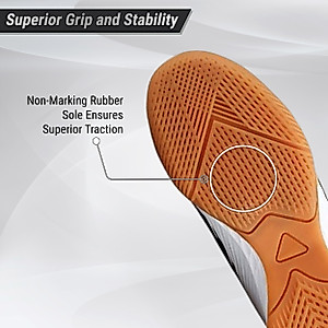 Vizari Tesoro Kids Indoor Soccer Shoes | Synthetic Kids Soccer Cleats | Durable Football Shoes with Non-Marking Rubber Outsole for Maximum Traction for Boys and Girls, (Black, 13.5)