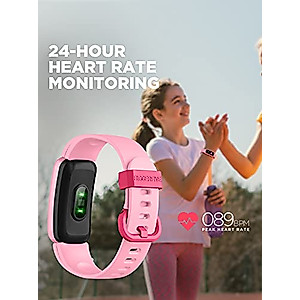 BIGGERFIVE Vigor Kids Fitness Tracker Watch for Girls Boys Ages 5-15, IP68 Waterproof, Activity Tracker, Pedometer, Heart Rate Sleep Monitor, Calorie Step Counter Watch
