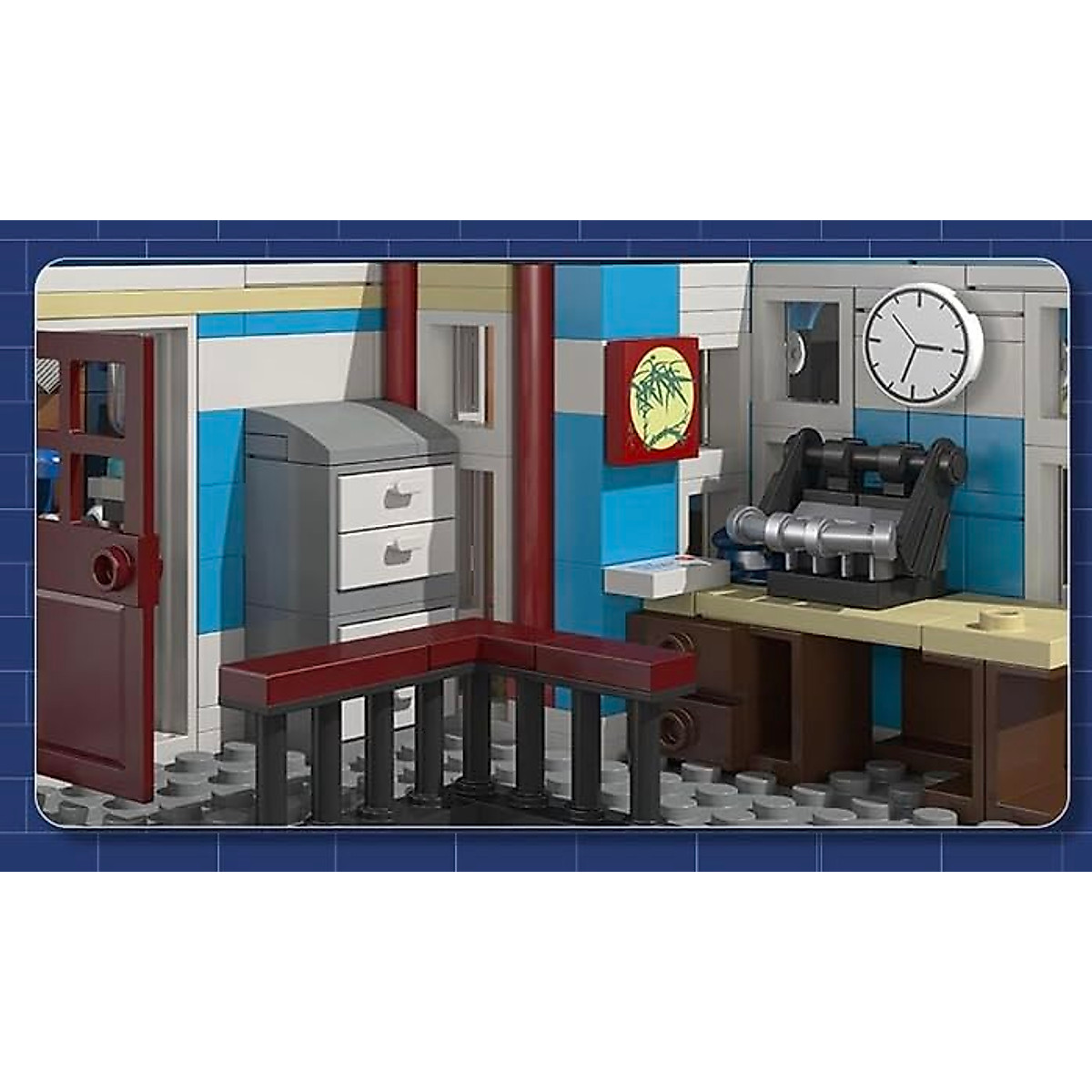 General Jim's City Police Station with Donut Shop Modular Building Blocks Set | MOC Building Set Compatible Bricks with Lego City Sets and Other Major Brands