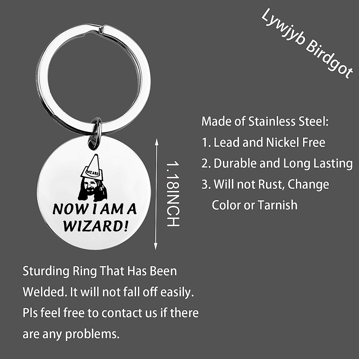 Lywjyb Birdgot What We Do in The Shadows Nandor Gift What We Do in The Shadows Inspired Gift Now I Am A Wizard Keychain (Nandor wizard ky)